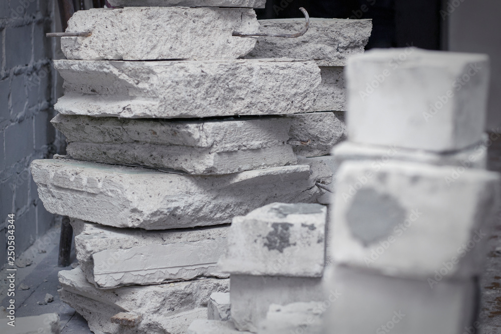 Broken bricks. The ruined brickwork Stock Photo | Adobe Stock