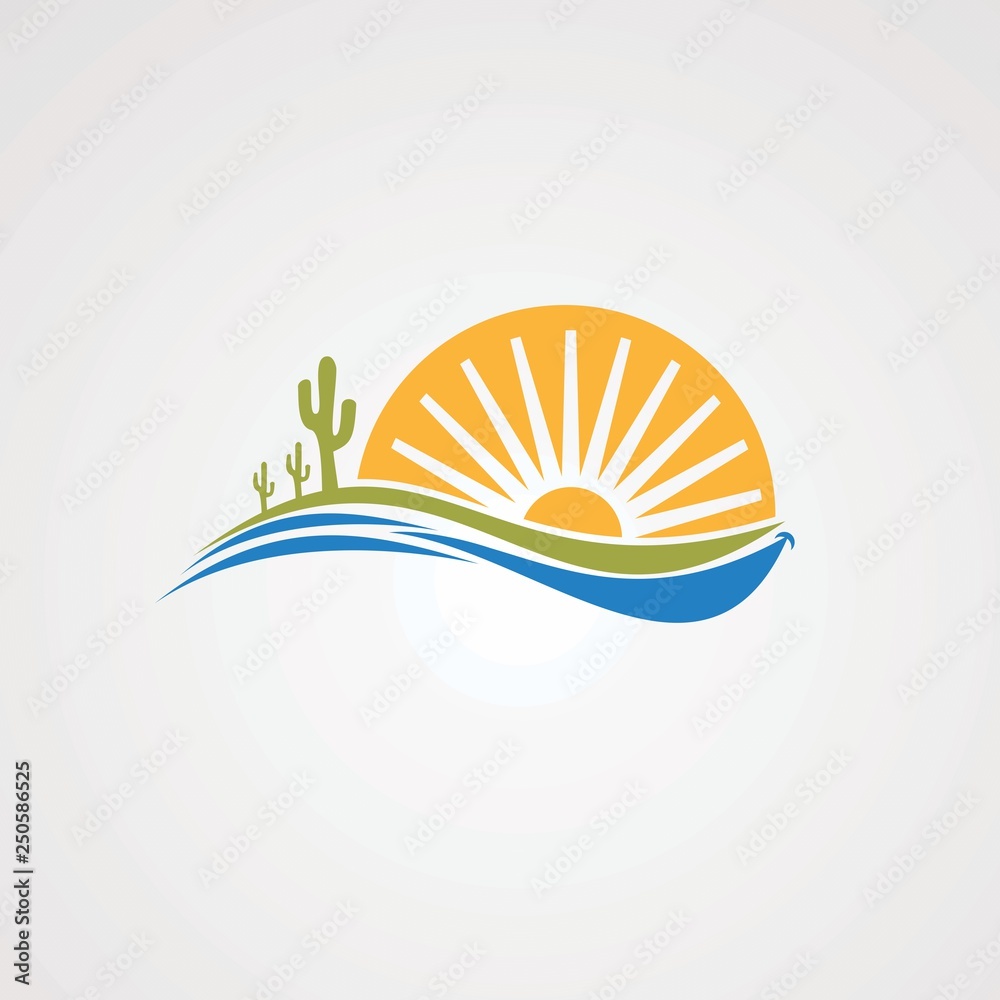 smile sun logo vector, icon, element, and template for company Stock ...