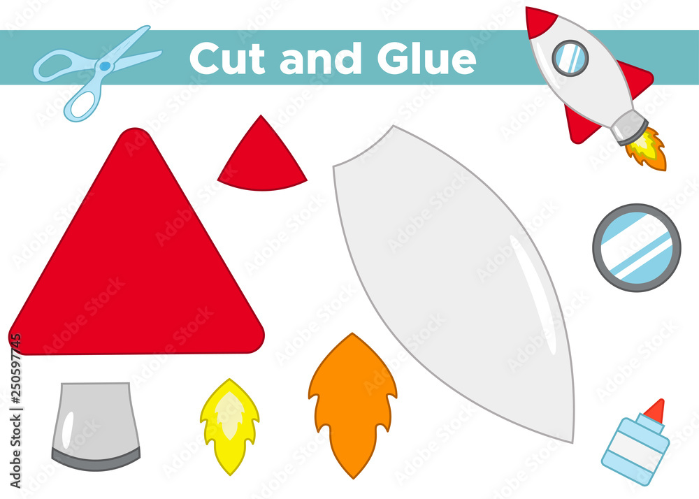 Education paper game for preschool kids. Create the applique cute ...