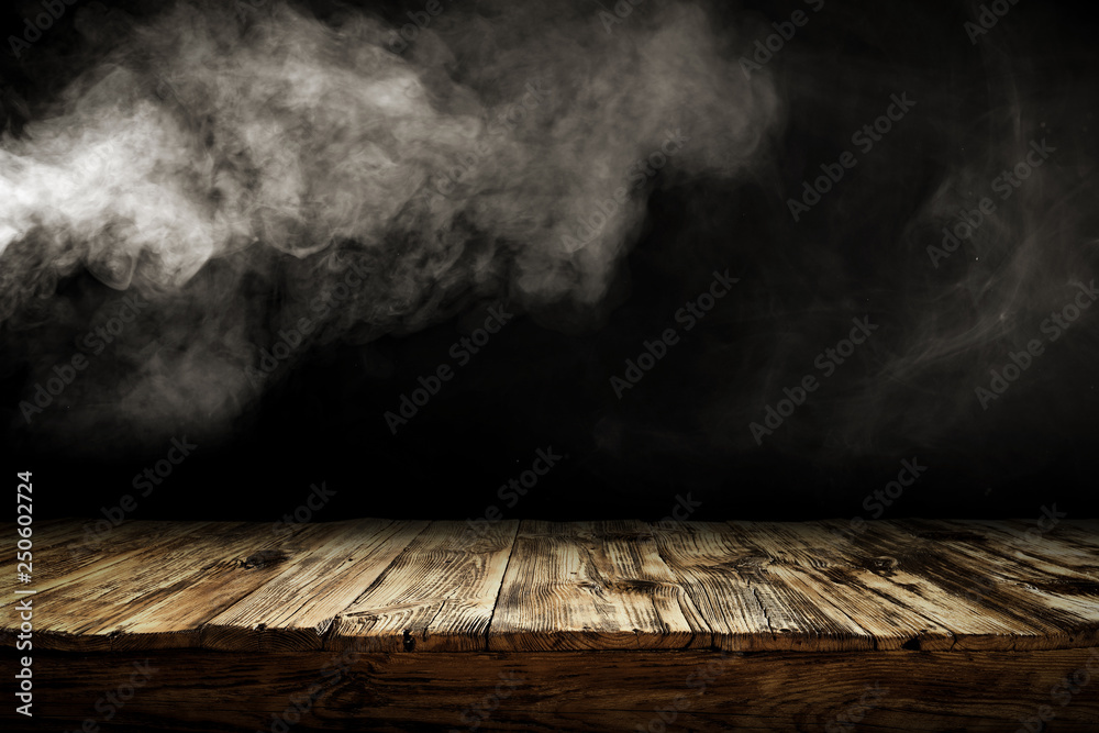 desk of free space and smoke decoration Stock Photo | Adobe Stock