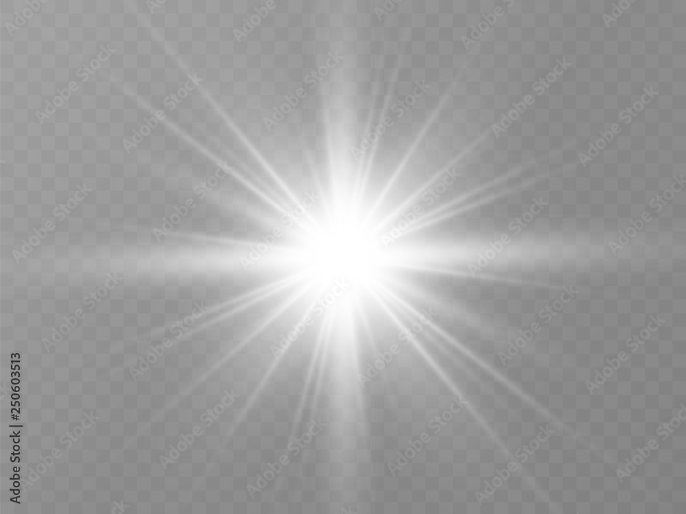 Special lens flash, light effect. The flash flashes rays and ...