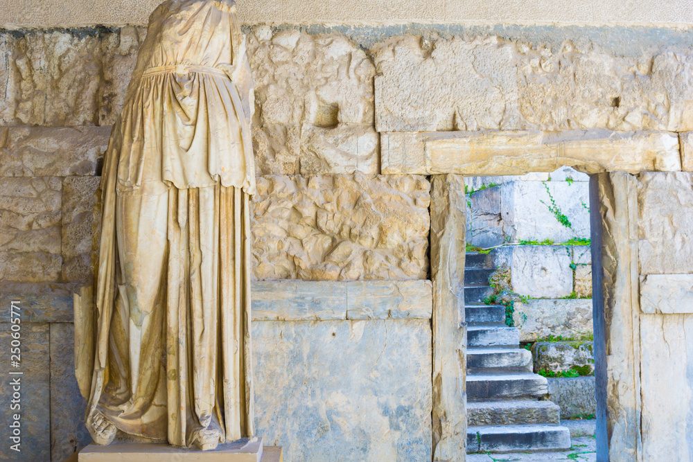 Apollo Patroos statue in ancient agora museum in Athens, Greece Stock ...