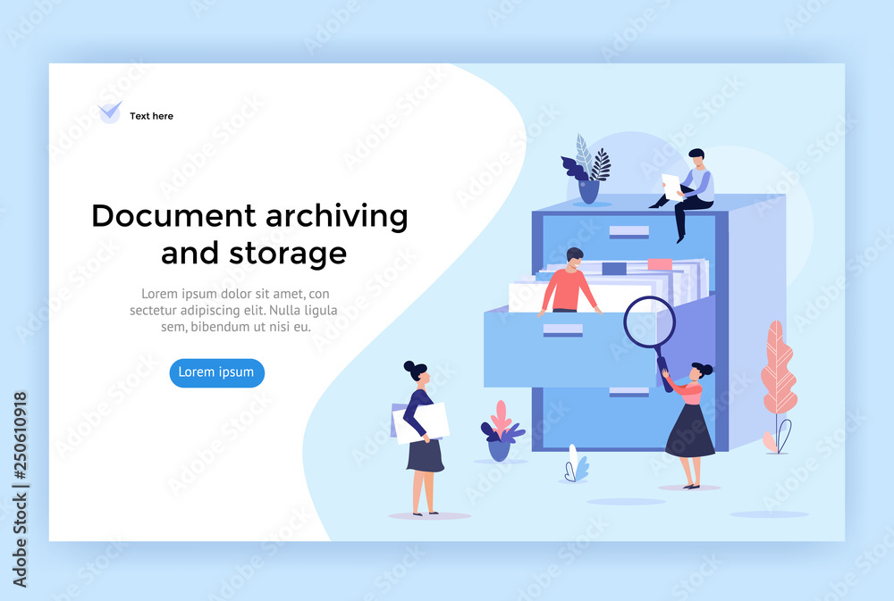 Vecteur Stock Document archiving and storage concept illustration ...