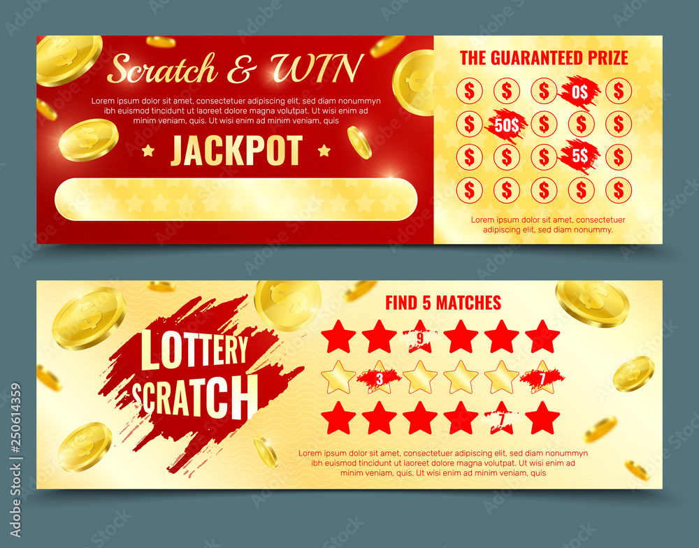 Two Mockups Of Lottery Scratch Card Stock Vector | Adobe Stock