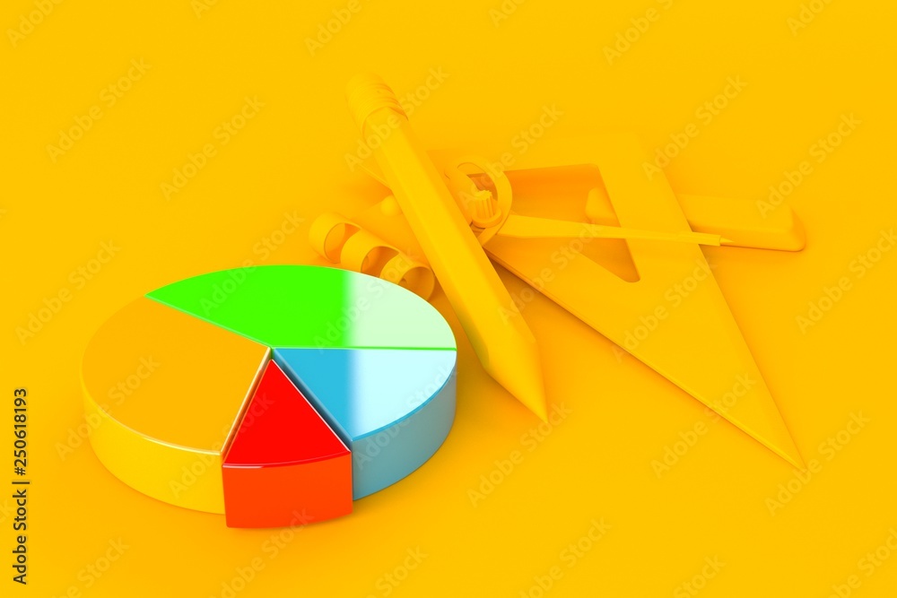 Education background with pie chart Stock Illustration | Adobe Stock