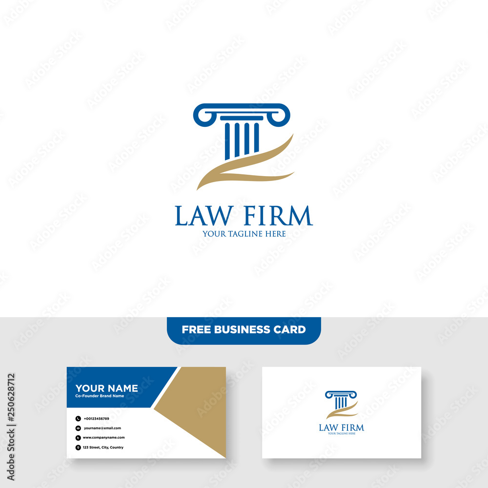 Law Firm Logo, Attorney Logo - Vector, Free Bussines Card Mockup Stock ...