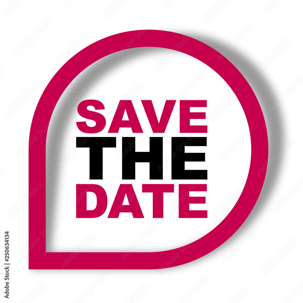 red vector banner save the date Stock Vector | Adobe Stock