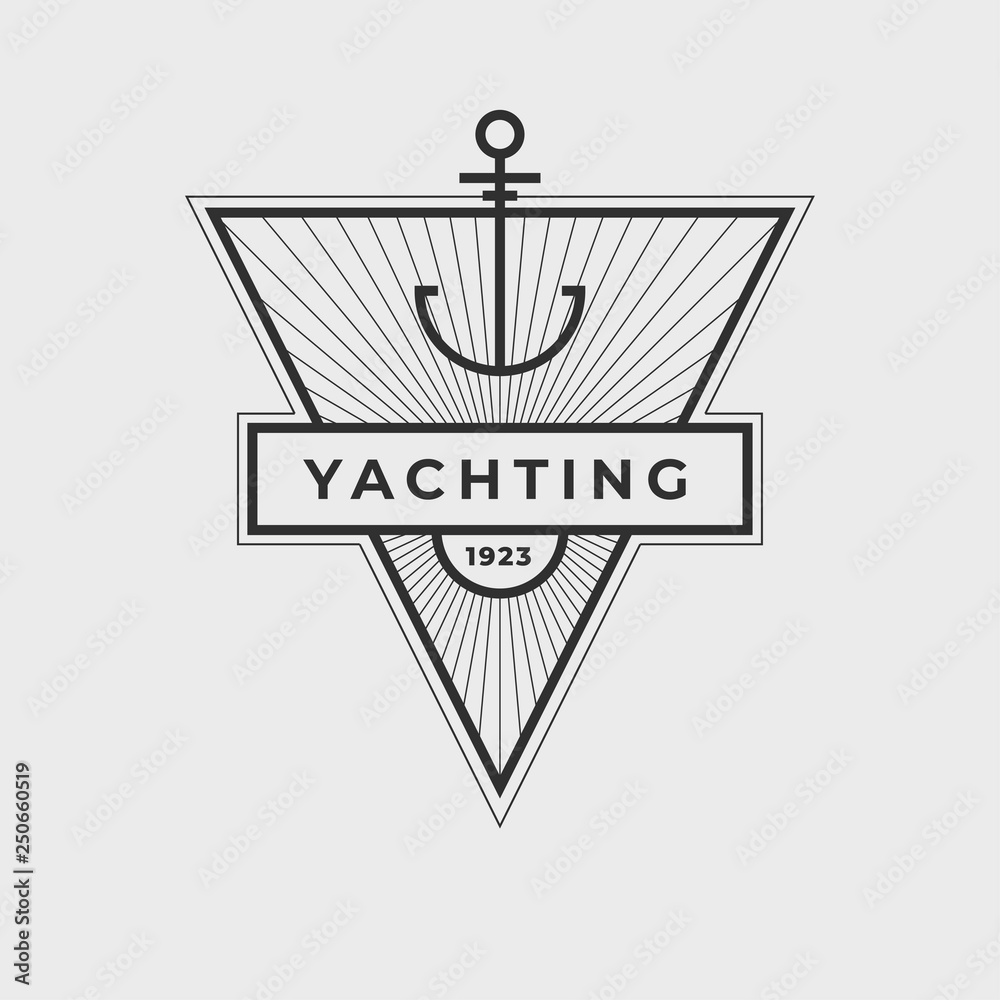 Yachting club logo set. Yachting, yahct club logo set with boad, sail ...