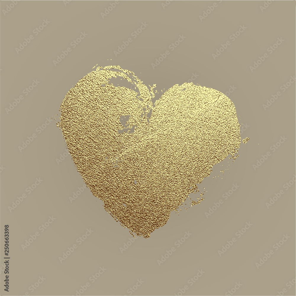 Heart gold foil glitter icon for luxury Valentine, wedding or birthday ...