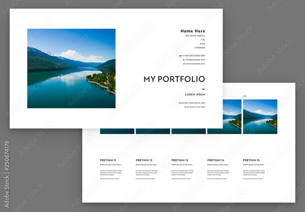 Personal Portfolio Presentation Layout Stock Template | Adobe Stock
