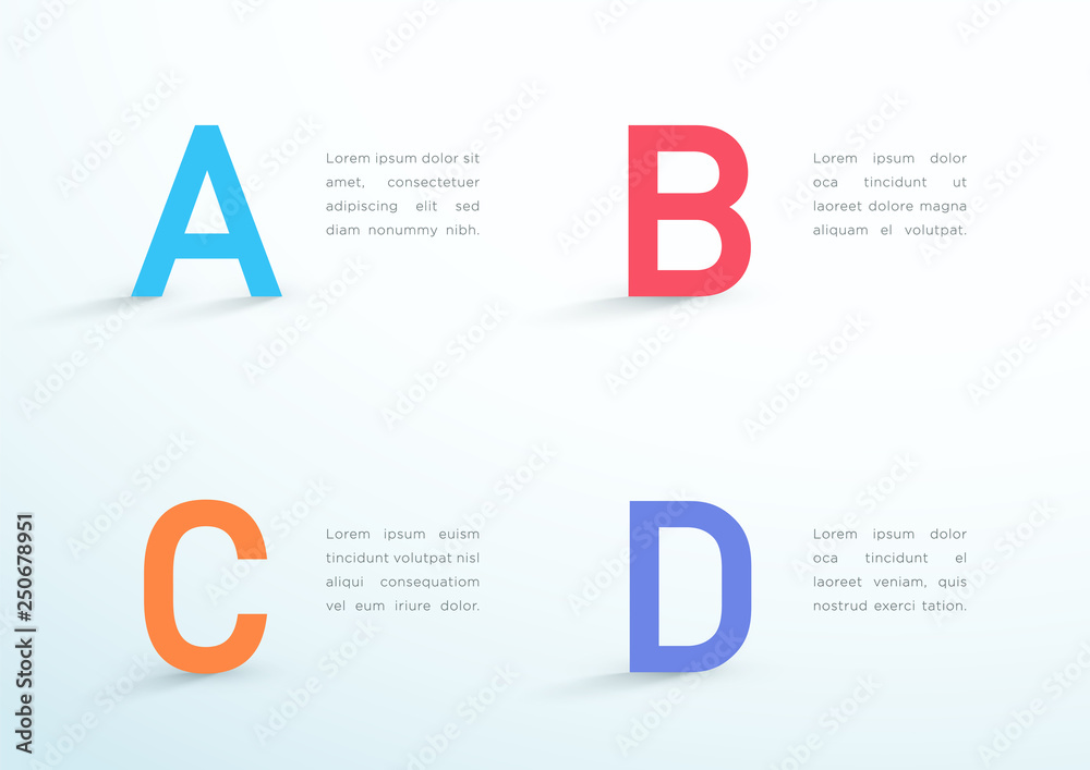 A B C D Letters Four Step Business Vector Infographic Stock Vector ...