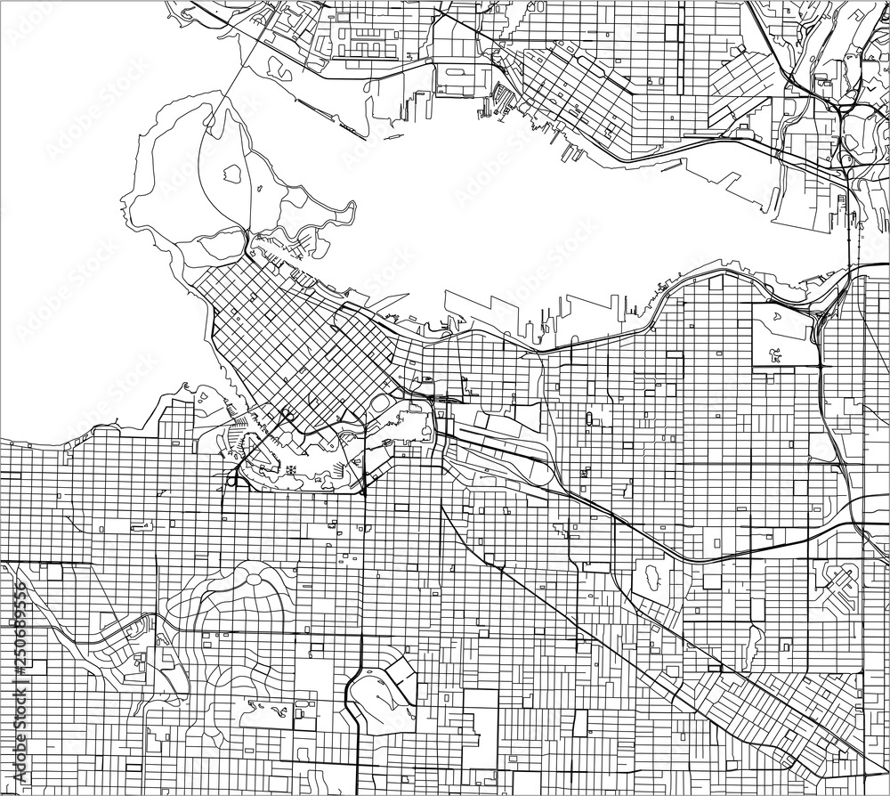 map of the city of Vancouver , Canada Stock Vector | Adobe Stock