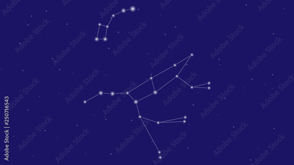Ursa Major and Ursa Minor constellations vector design Stock Vector ...
