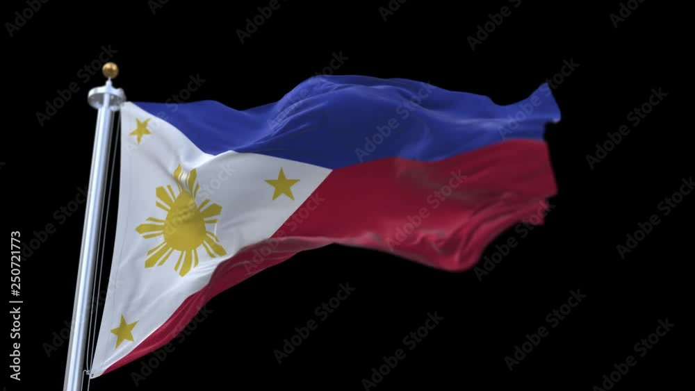 4k Seamless Philippines flag waving in wind;fully digital rendering;The ...