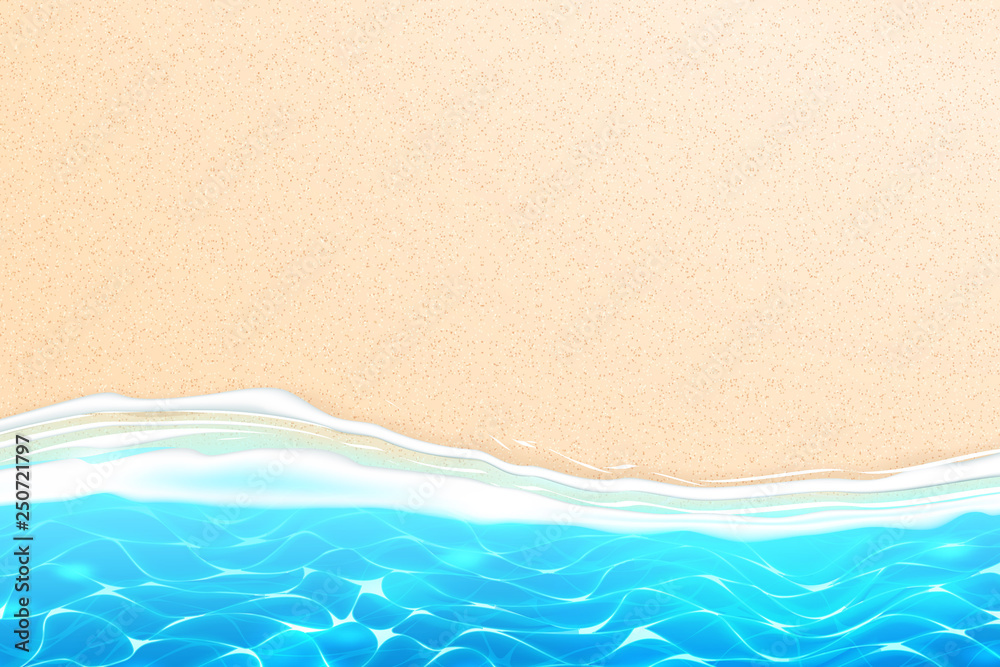Vector seaside beach azure waves sand coast Stock Vector | Adobe Stock