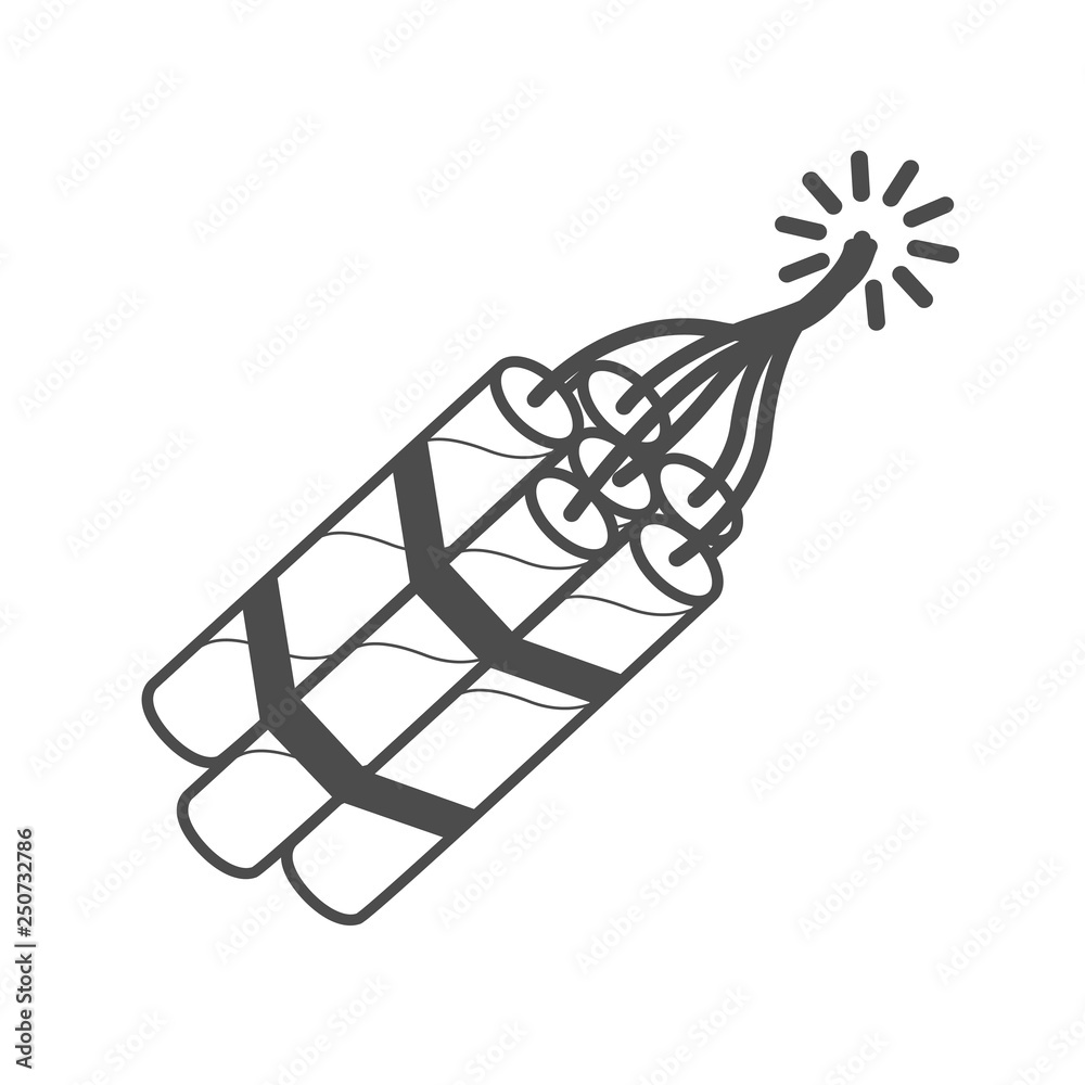 Vector illustration concept of dynamite on white background Stock ...