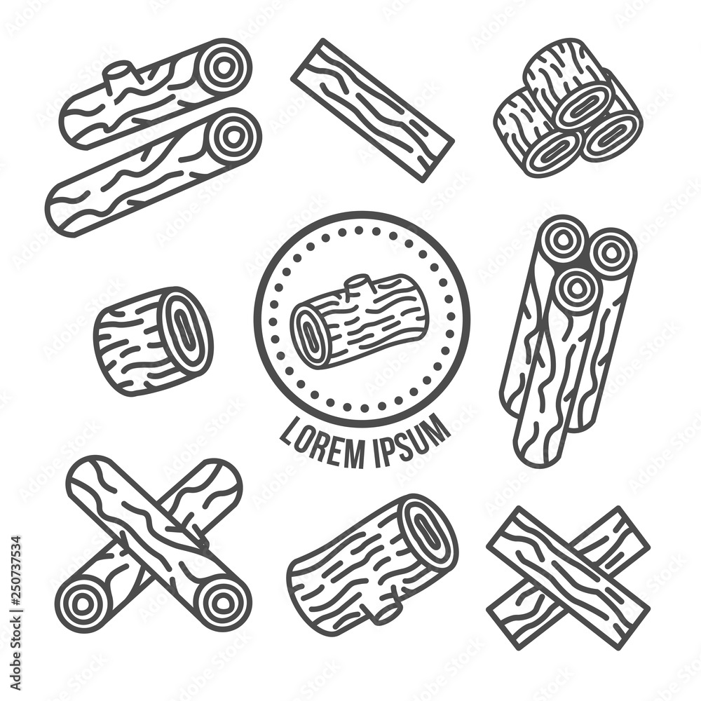 Vector Hand drawn sketch of abstract wood texture illustration on white ...