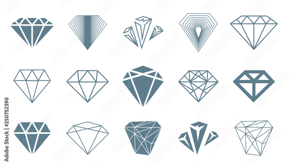 Vector illustration concept of diamond logo. Icon on white background ...