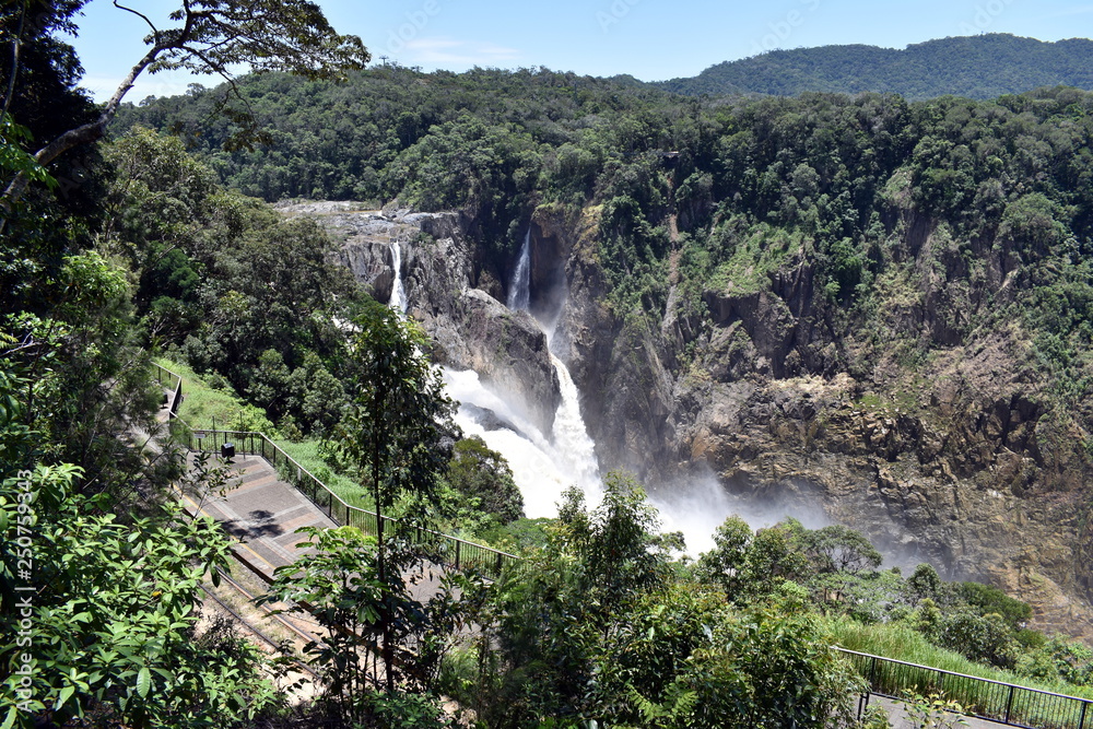 Barron River Falls in remote North Queensland view from above the ...