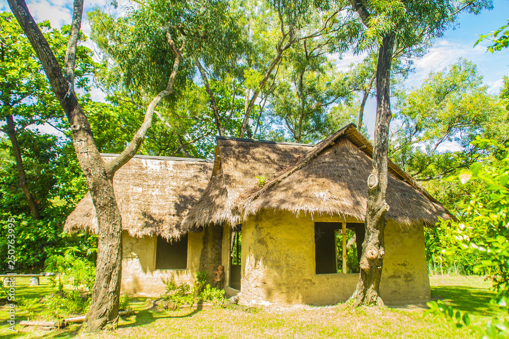 Earthen house under shade of trees. An earth house, also known as earth ...