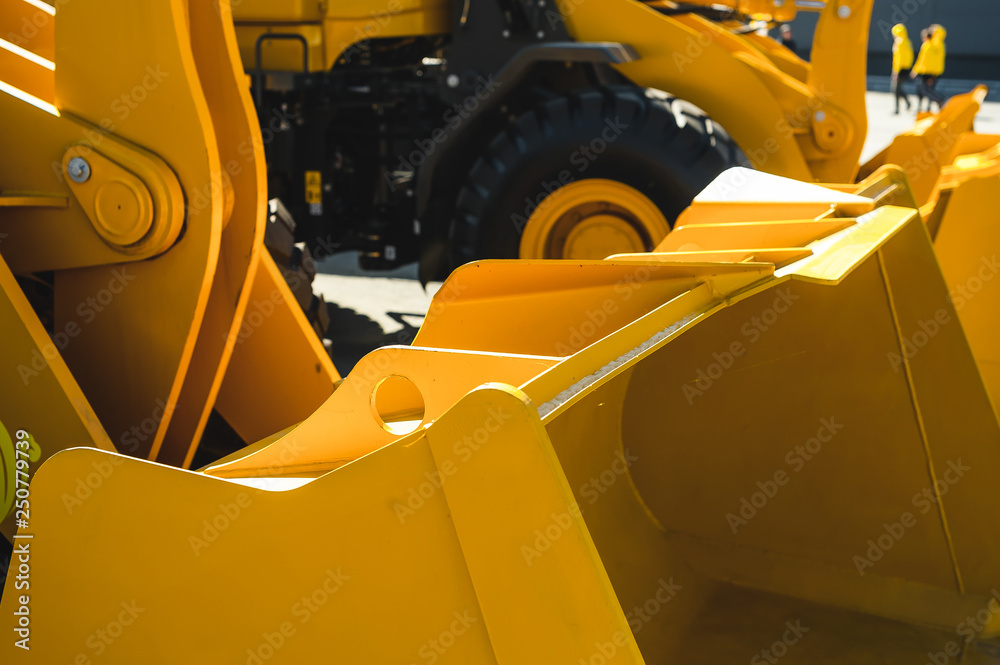 Excavator Loader Machine. Side View of Front Hoe Loader. Industrial ...