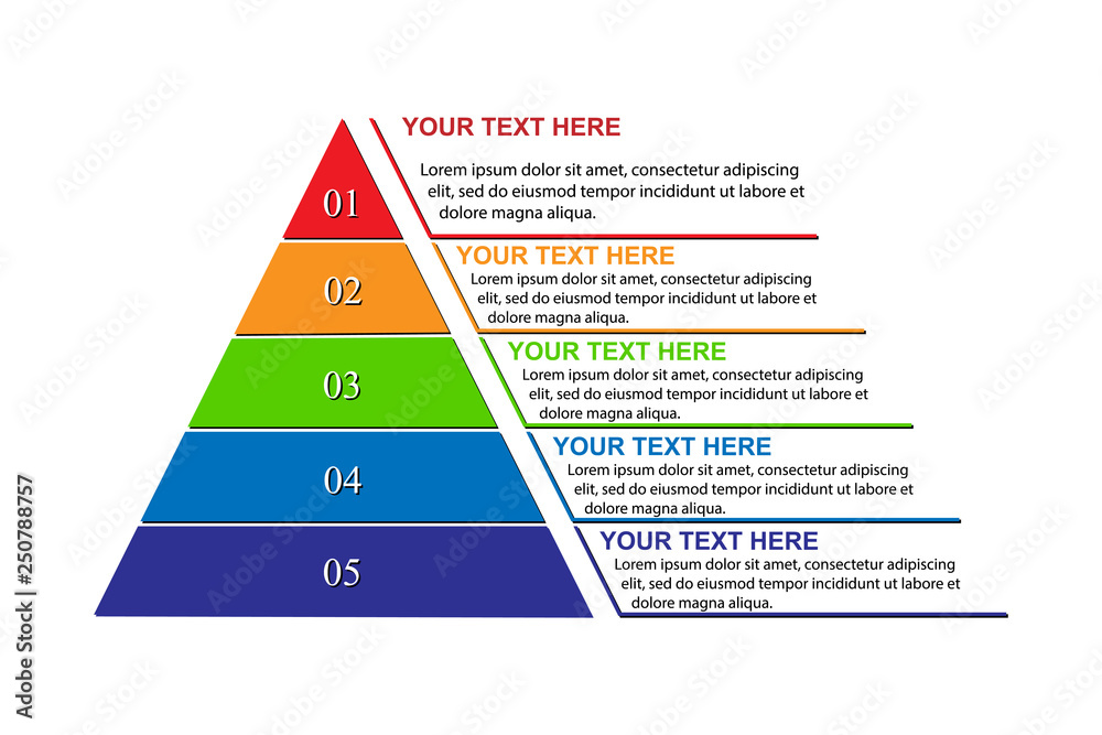 flat graph in the form of a pyramid for presentations. Infographics ...