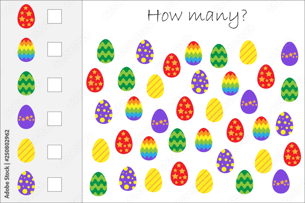 How many counting game with easter eggs for kids, educational maths ...