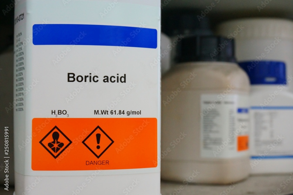 Bottle Of Boric Acid H3BO3 With Properties Information And Its