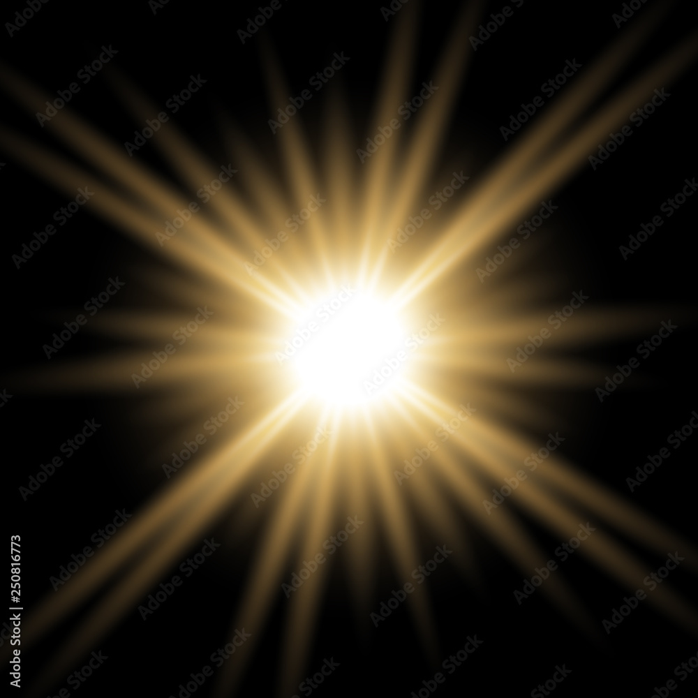 Shining star on transparent background, golden color Stock Vector ...
