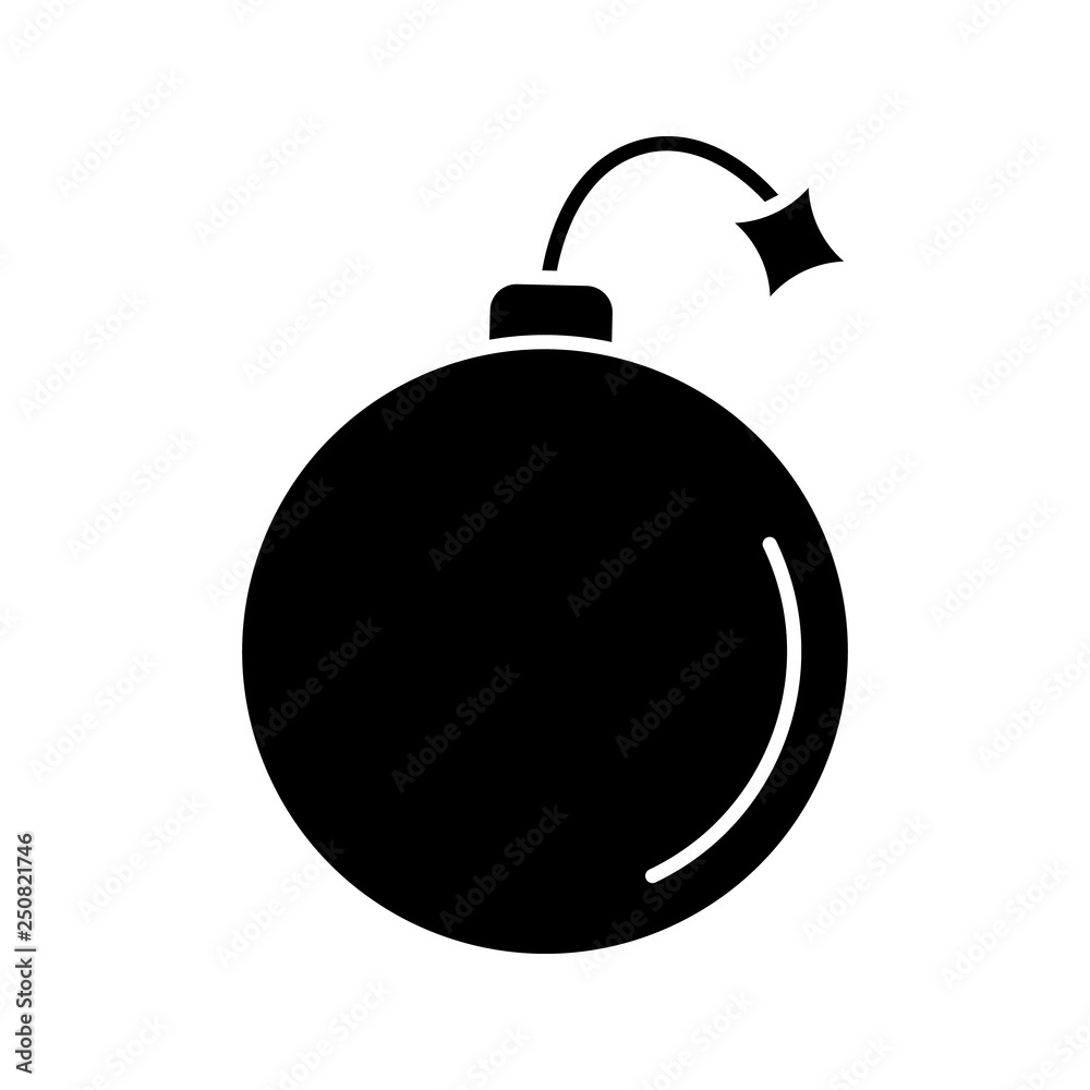 Bomb glyph icon Stock Vector | Adobe Stock