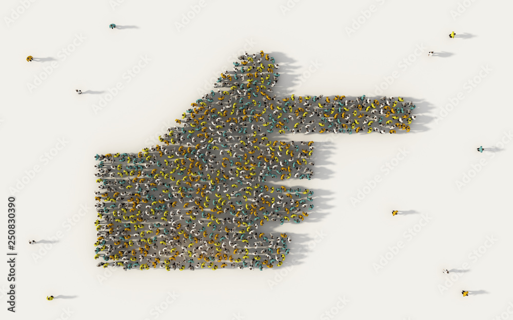 Person Pointing At Crowd
