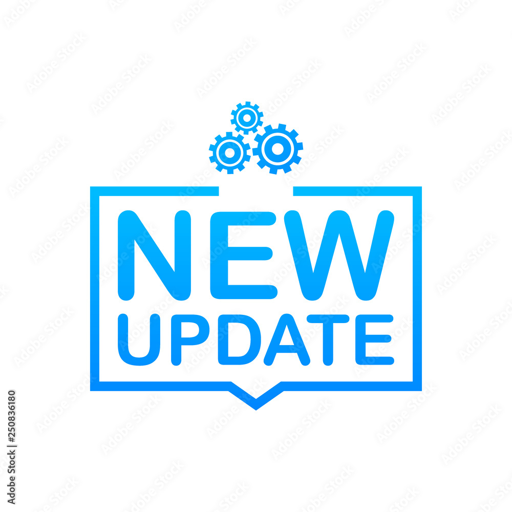 System software update or upgrade. Banner new update, Badge, sign ...