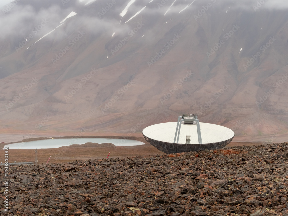 EISCAT Svalbard Radar (ESR) near Longyearbyen in Spitzbergen, Svalbard ...