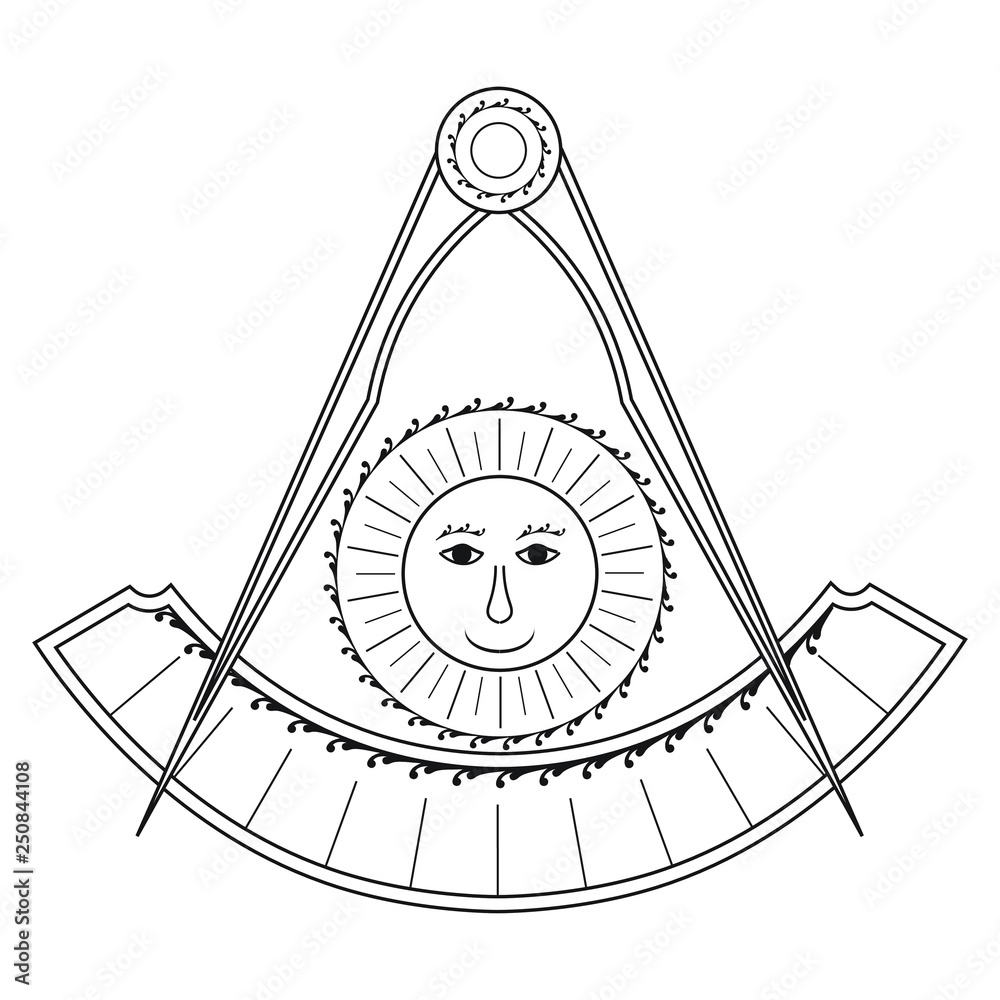 Masonic symbol of Grand Master for Blue Lodge Freemasonry Stock Vector ...