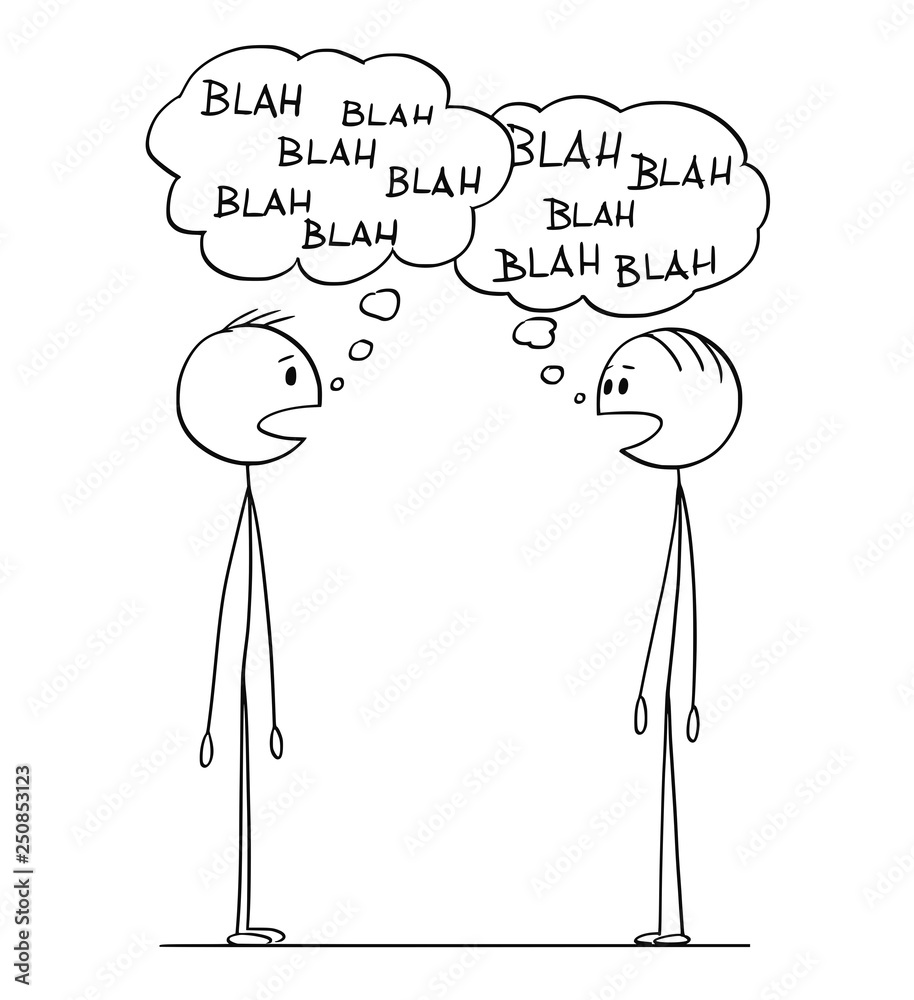 Cartoon stick figure drawing conceptual illustration of two men in ...