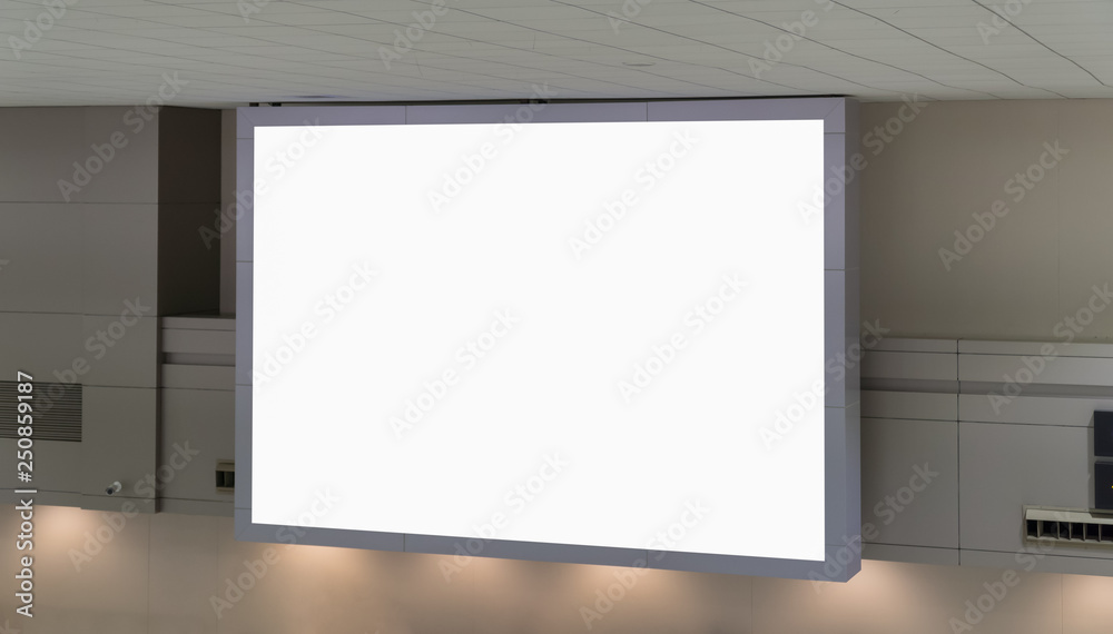 Blank billboard posters in the airport,Empty advertising billboard at ...