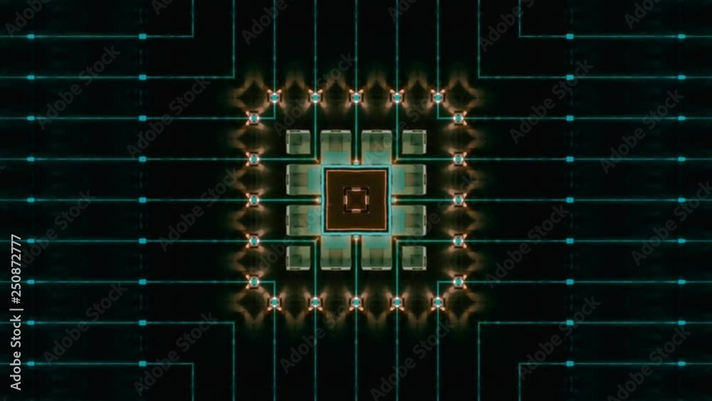 Futuristic CPU. Futuristic Abstract background with Animated light ...