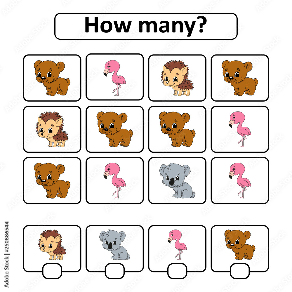 Counting game for children of preschool age. Learning mathematics. How ...