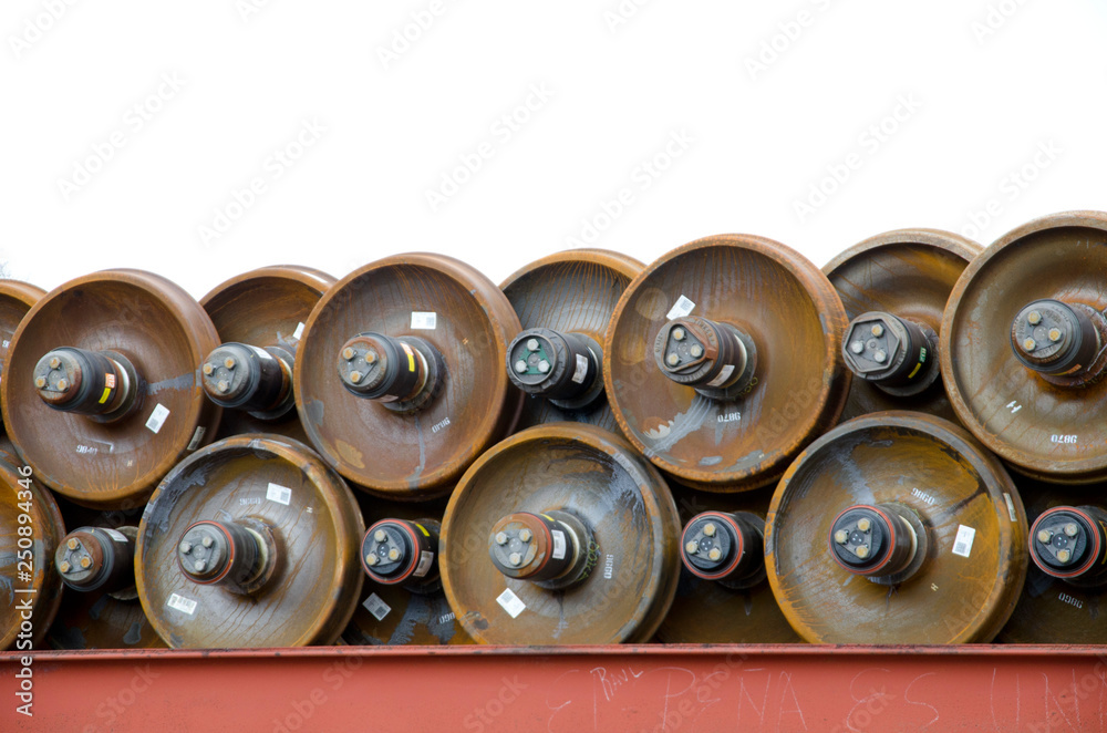train wheels, wheels, railroad car wheels, circles, round, iron Stock ...