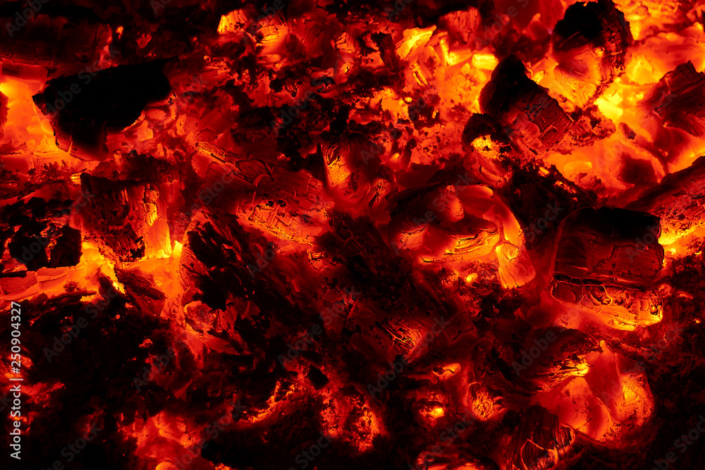 View of embers burning. Stock Photo | Adobe Stock