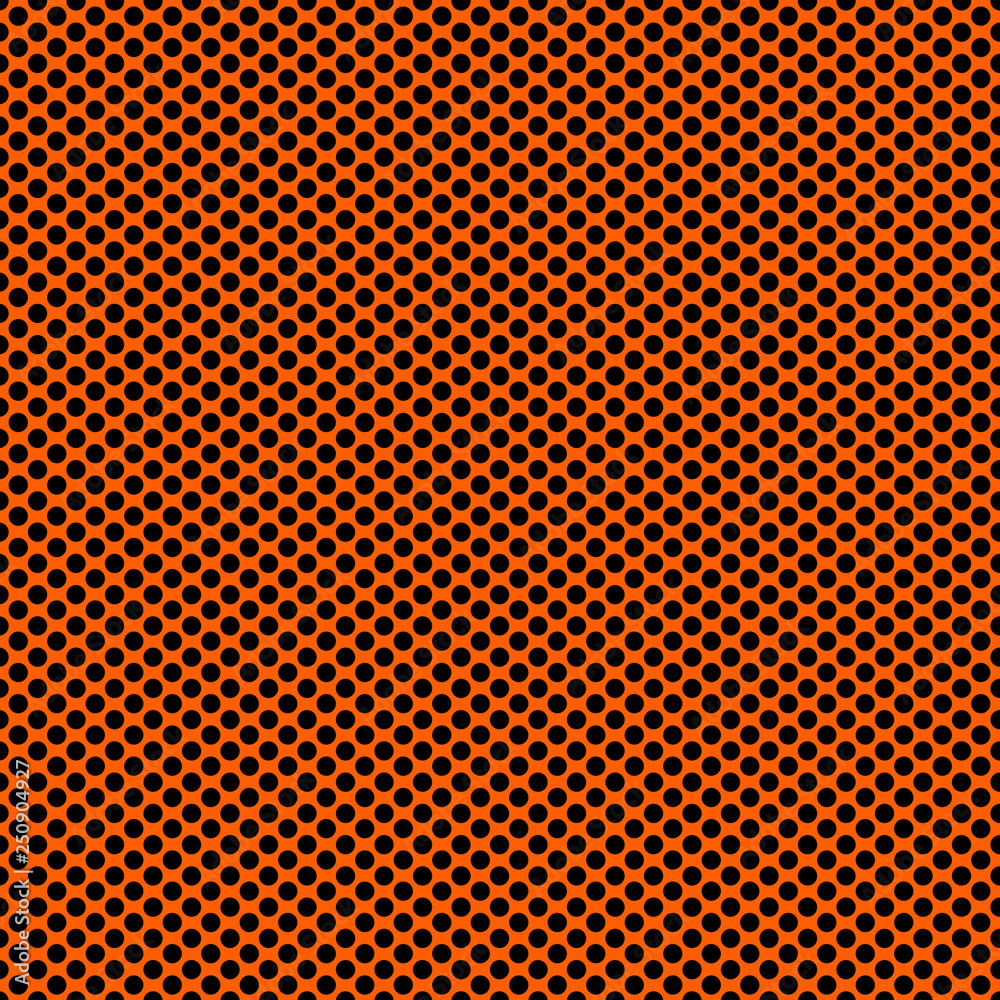 Polka Dot Pattern Black on Orange Digital Background. Dot Design for ...