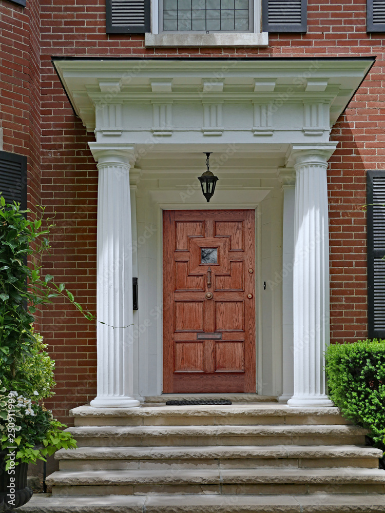 Entrance With Portico Columns