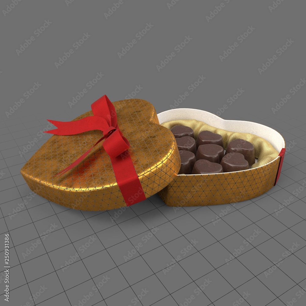 Open heart shaped gift box Stock 3D asset | Adobe Stock