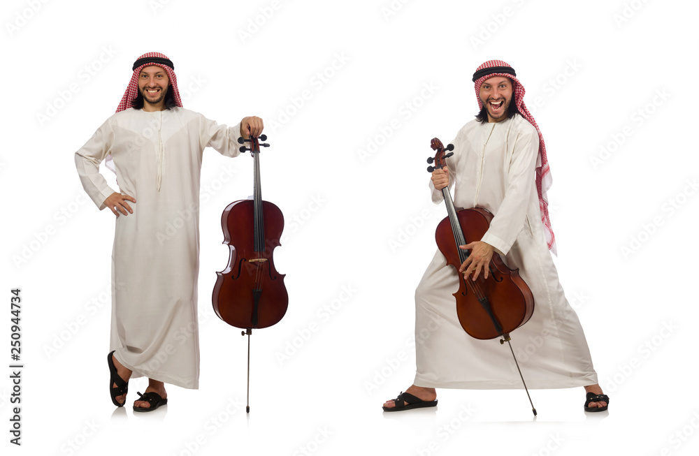 Arab man playing musical instrument foto de Stock | Adobe Stock