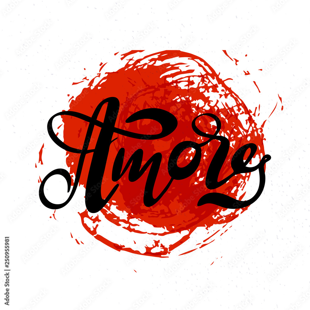 Vector illustration of Amore with the inscription for packing product ...