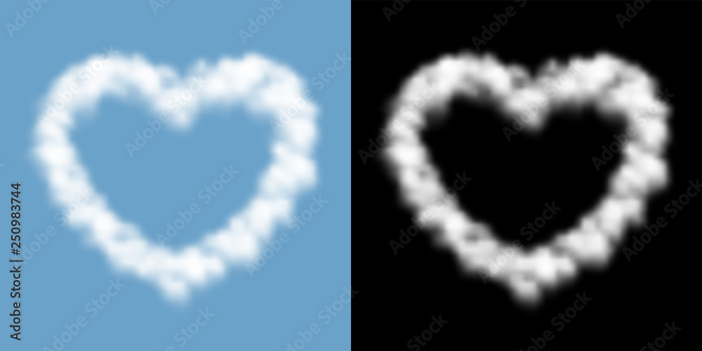 Love heart sign and symbol Cloud or smoke pattern, Valentines concept ...