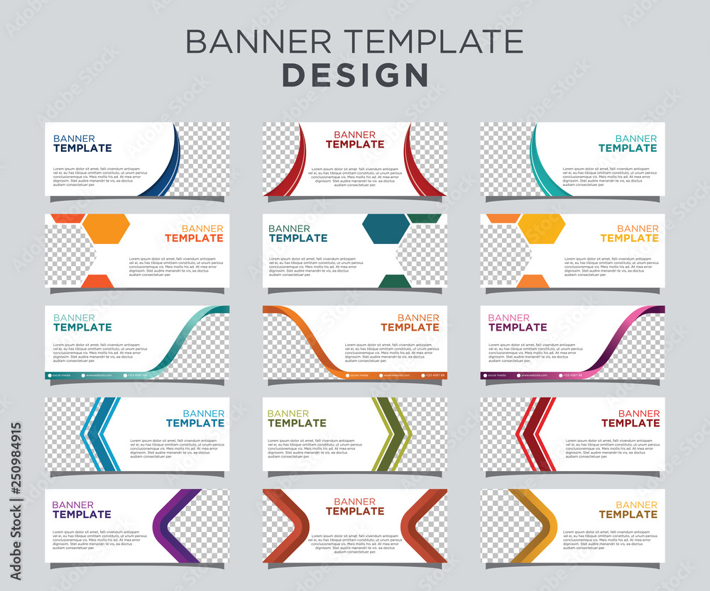 Professional Banner Template Set Vol 3 White Background Stock Vector ...