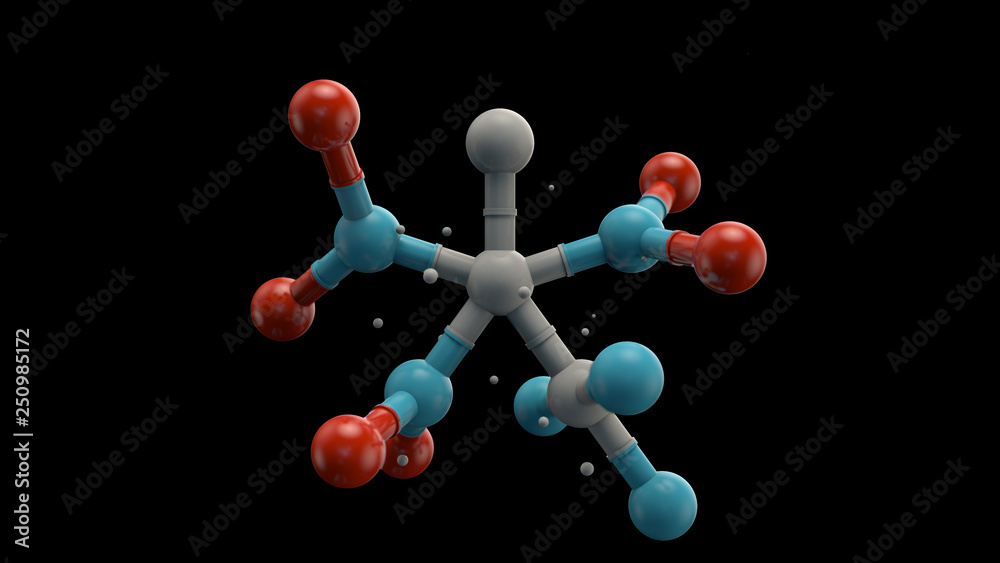 3d medical background with abstract single isolated molecule structure ...