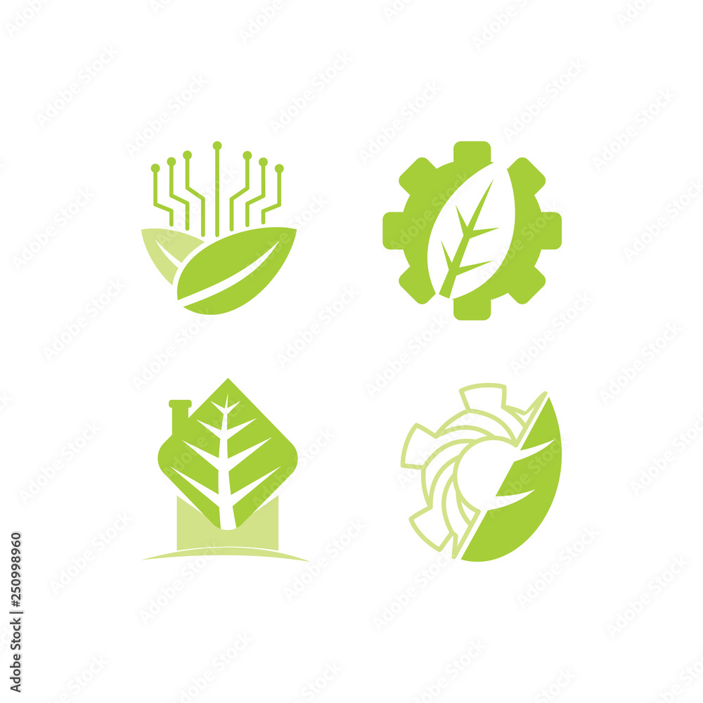 Leaf Logo Design Vector Template Set Stock Vector | Adobe Stock