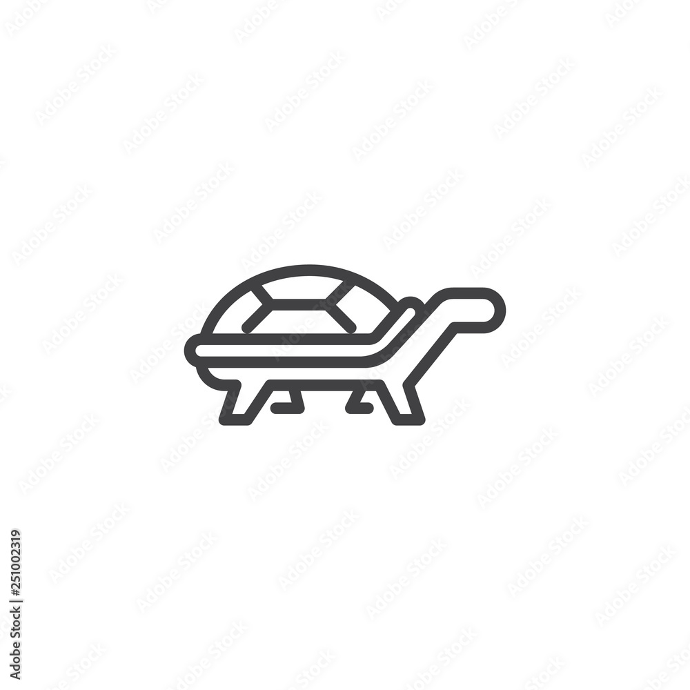 Turtle side view line icon. linear style sign for mobile concept and ...